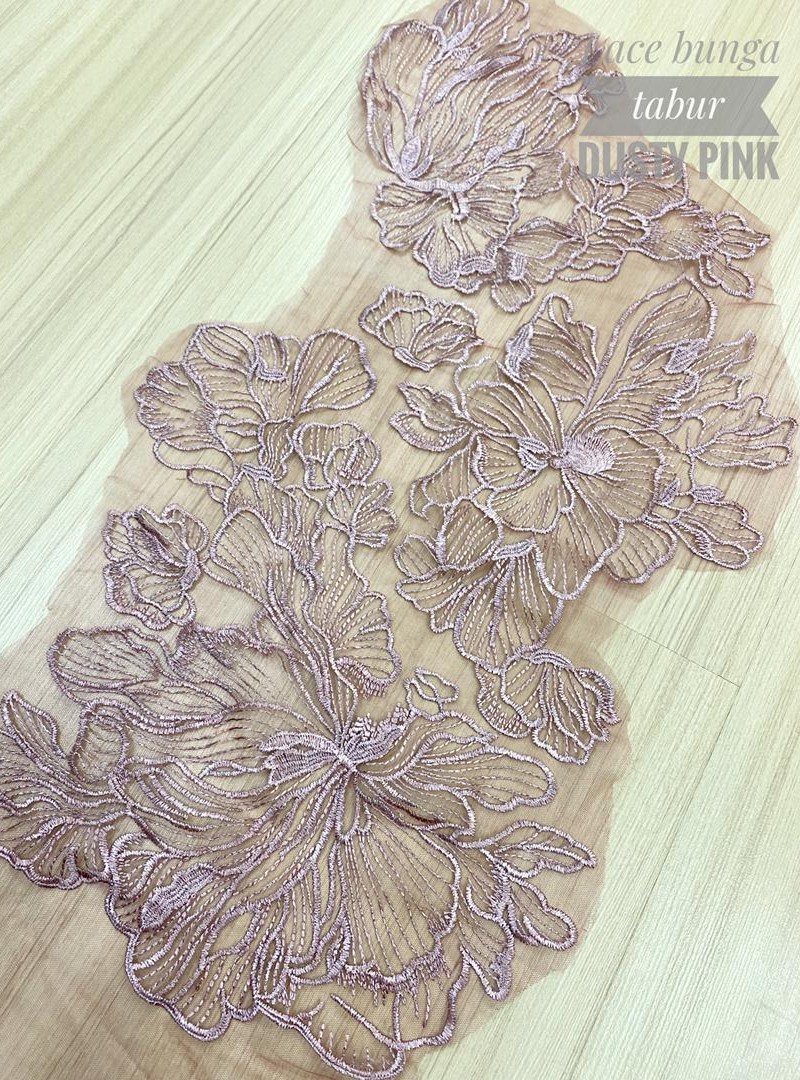 Lace Bunga Tabur - Smokey Grey - Naili Exclusive Legasi Batik