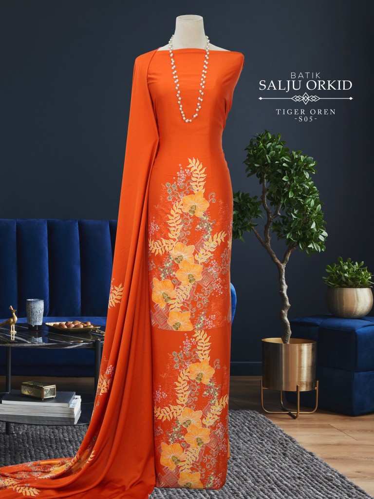 Batik Salju Orkid - S05 [Tiger Oren] - Naili Exclusive Legasi Batik
