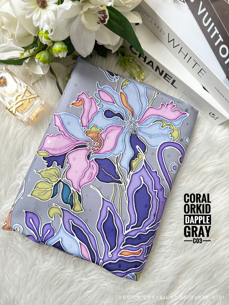 Coral Orkid - C03 [Dapple Grey] - Naili Exclusive Legasi Batik